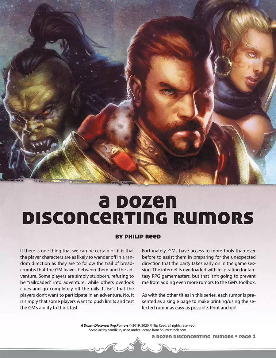 A Dozen Disconcerting Rumors - Philip Reed Games | DriveThruRPG