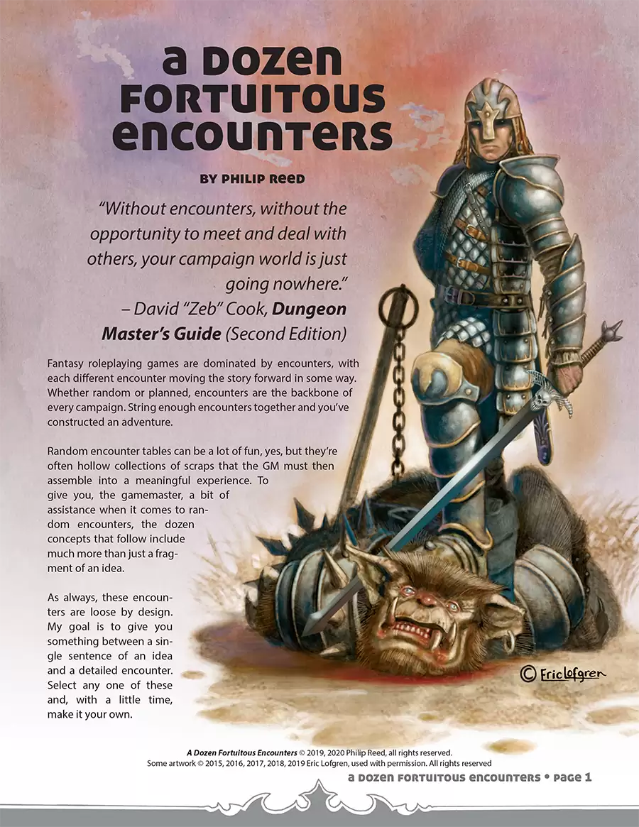 A Dozen Fortuitous Encounters - Philip Reed Games | DriveThruRPG