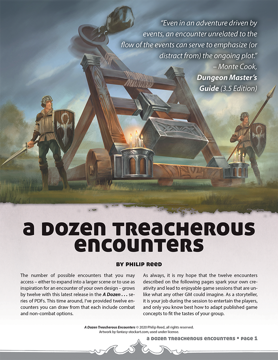 A Dozen Treacherous Encounters - Philip Reed Games | DriveThruRPG