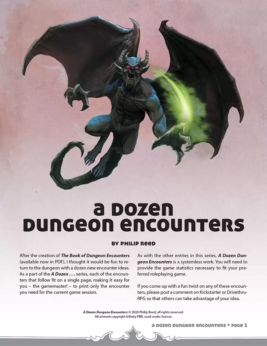 A Dozen Dungeon Encounters - Philip Reed Games | DriveThruRPG