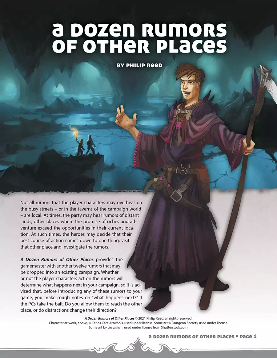 A Dozen Rumors of Other Places - Philip Reed Games | DriveThruRPG