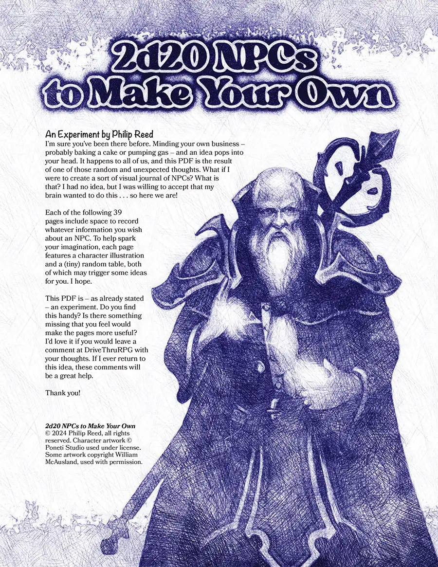 2D20 NPCs to Make Your Own, Systemless Fantasy RPG Support by Philip ...