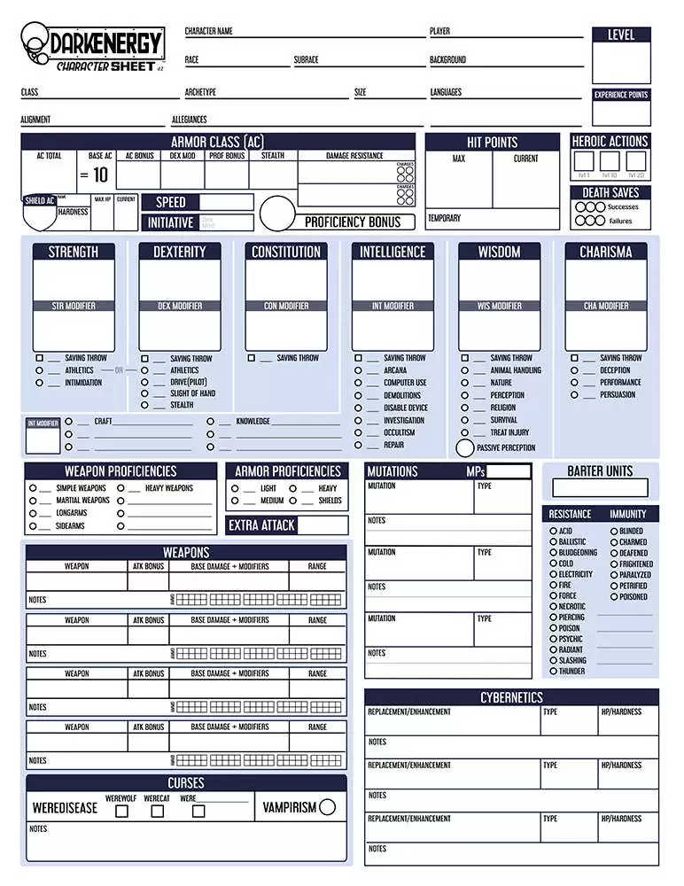 DarkEnergy RPG Character Sheet - Entanglement Interactive LLC ...