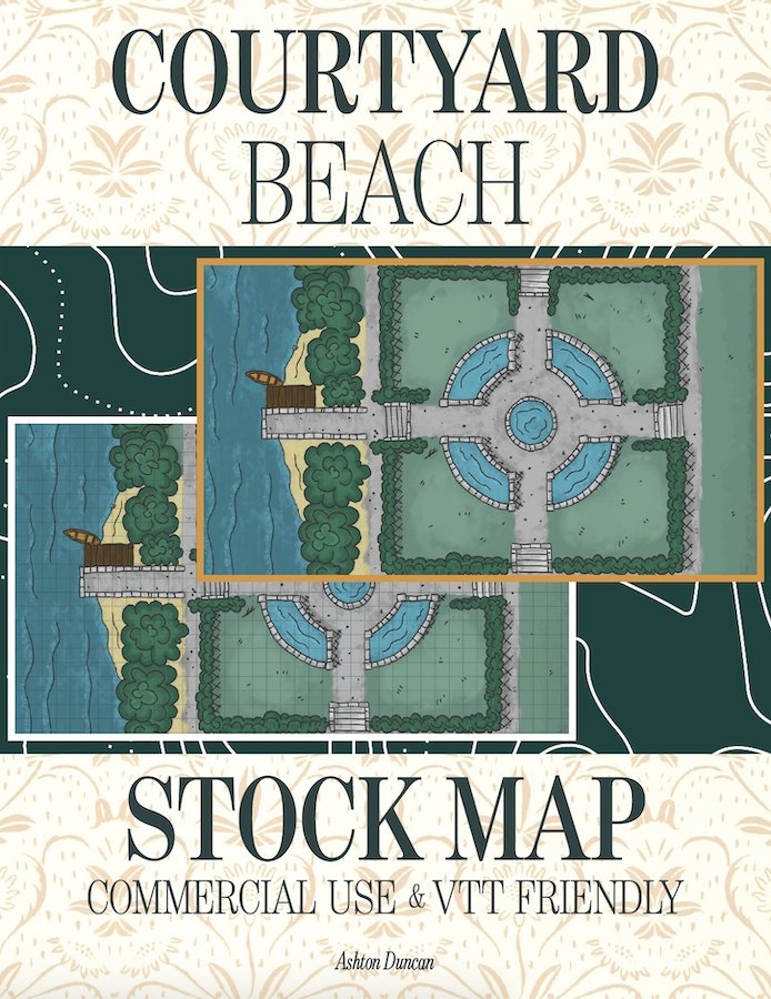 Courtyard Beach Stock Commercial Use Map - Ashton Duncan | DriveThruRPG