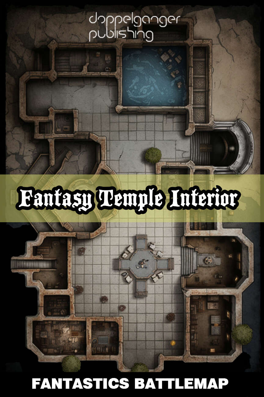 Fantasy Battlemap - Fantasy Temple Interior - Doppelgänger Publishing ...
