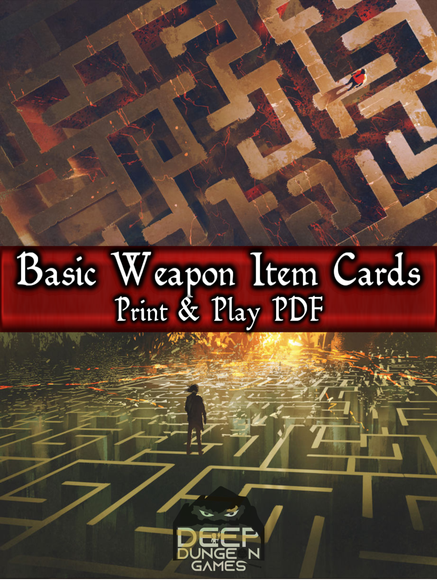 Basic Weapons PnP Cards - Deep Dungeon Games | DriveThruRPG