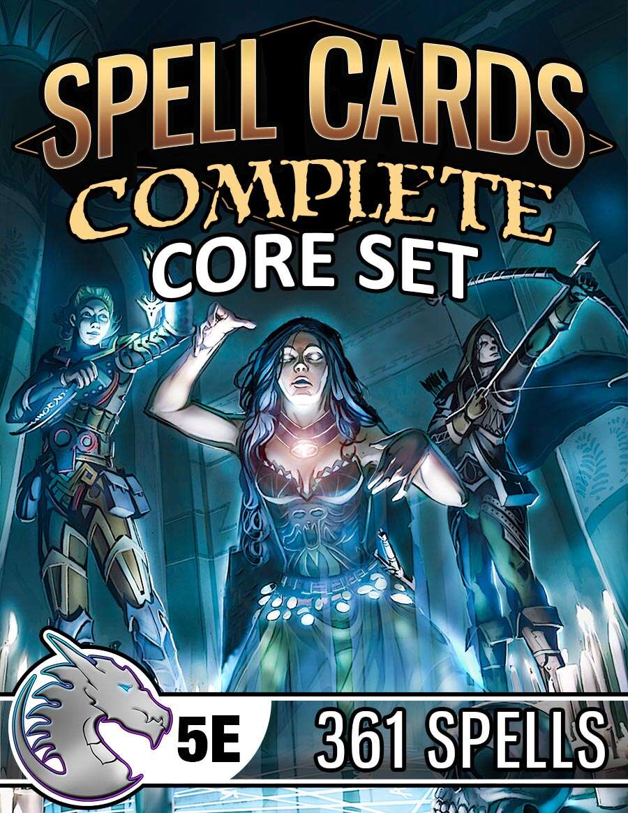 Spell Cards (5E) - Complete Core Set - Platinum Dragon Productions ...