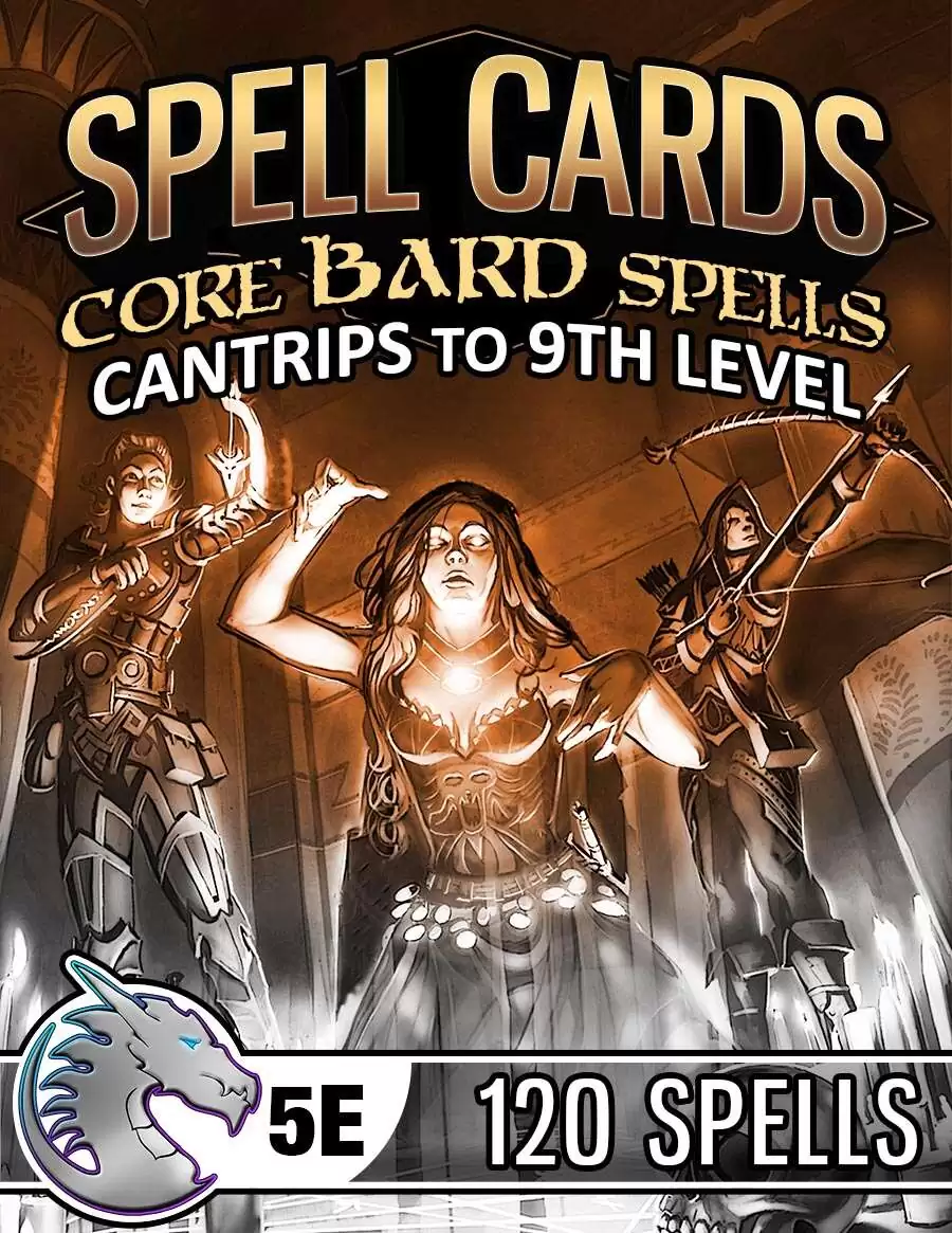 Spell Cards (5E) - Core Bard Set - Platinum Dragon Productions | Spell ...