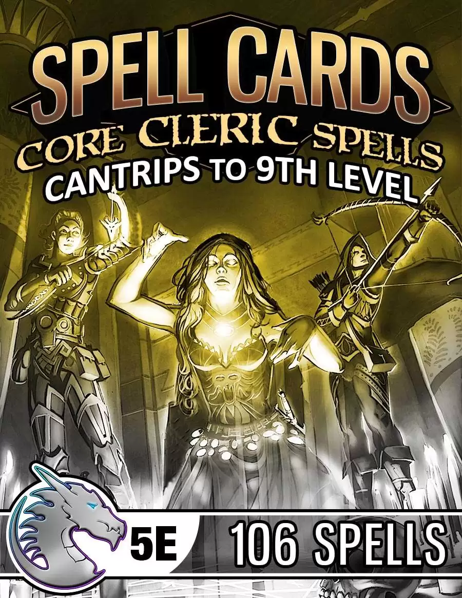 Spell Cards (5E) - Core Cleric Set - Platinum Dragon Productions ...
