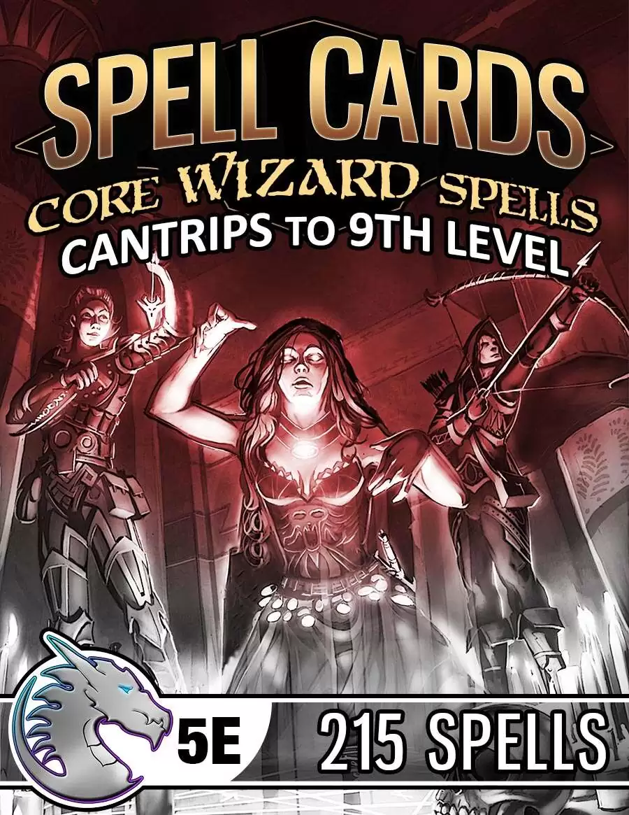 Spell Cards (5E) - Core Wizard Set - Platinum Dragon Productions ...