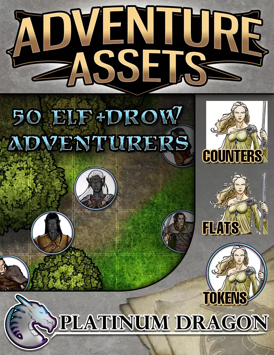 Adventure Assets - 50 Elf and Drow Adventurers - Platinum Dragon ...