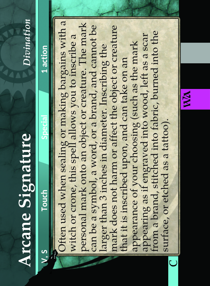 Arcane Signature - Custom Card - Platinum Dragon Productions | 5E ...
