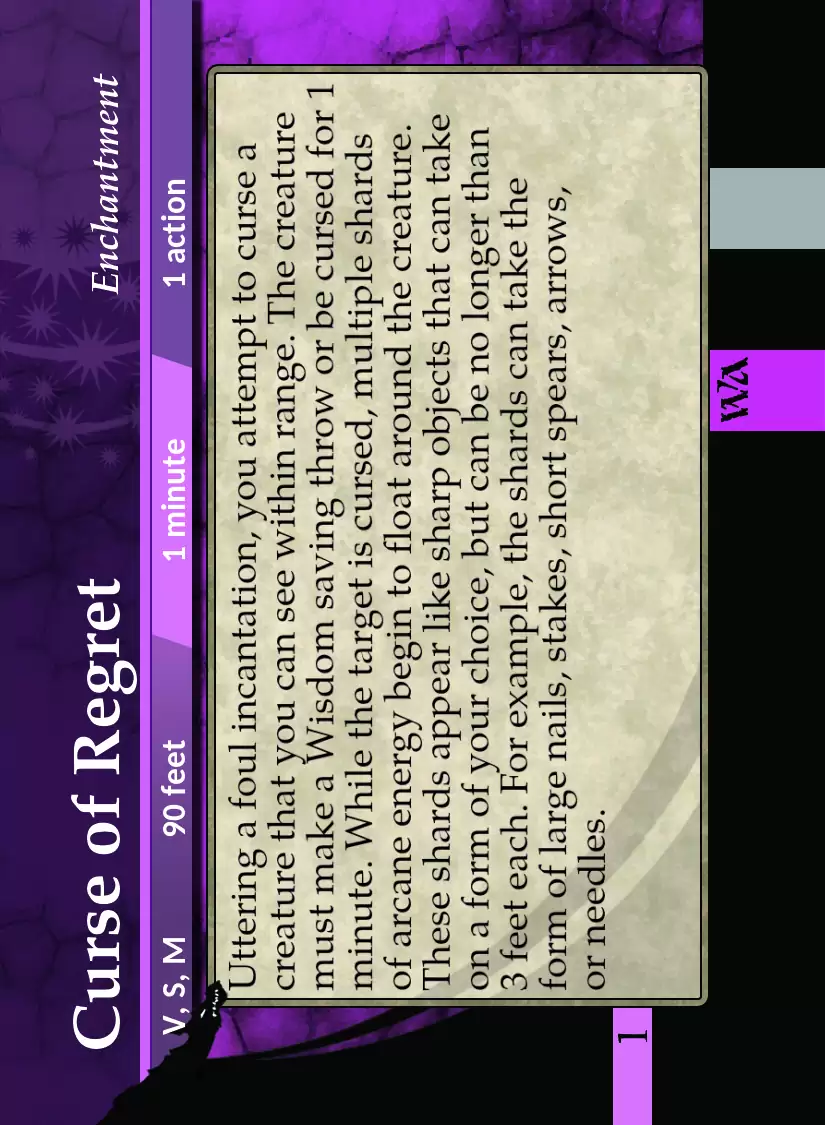 Curse Of Regret - Custom Card - Platinum Dragon Productions | 5E ...