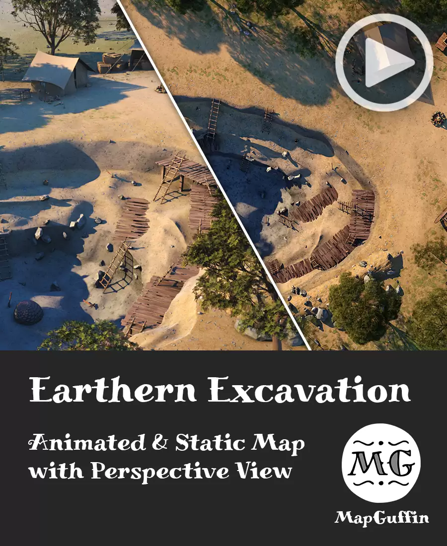 Earthen Excavation - Animated & Static Map with Perspective Views ...