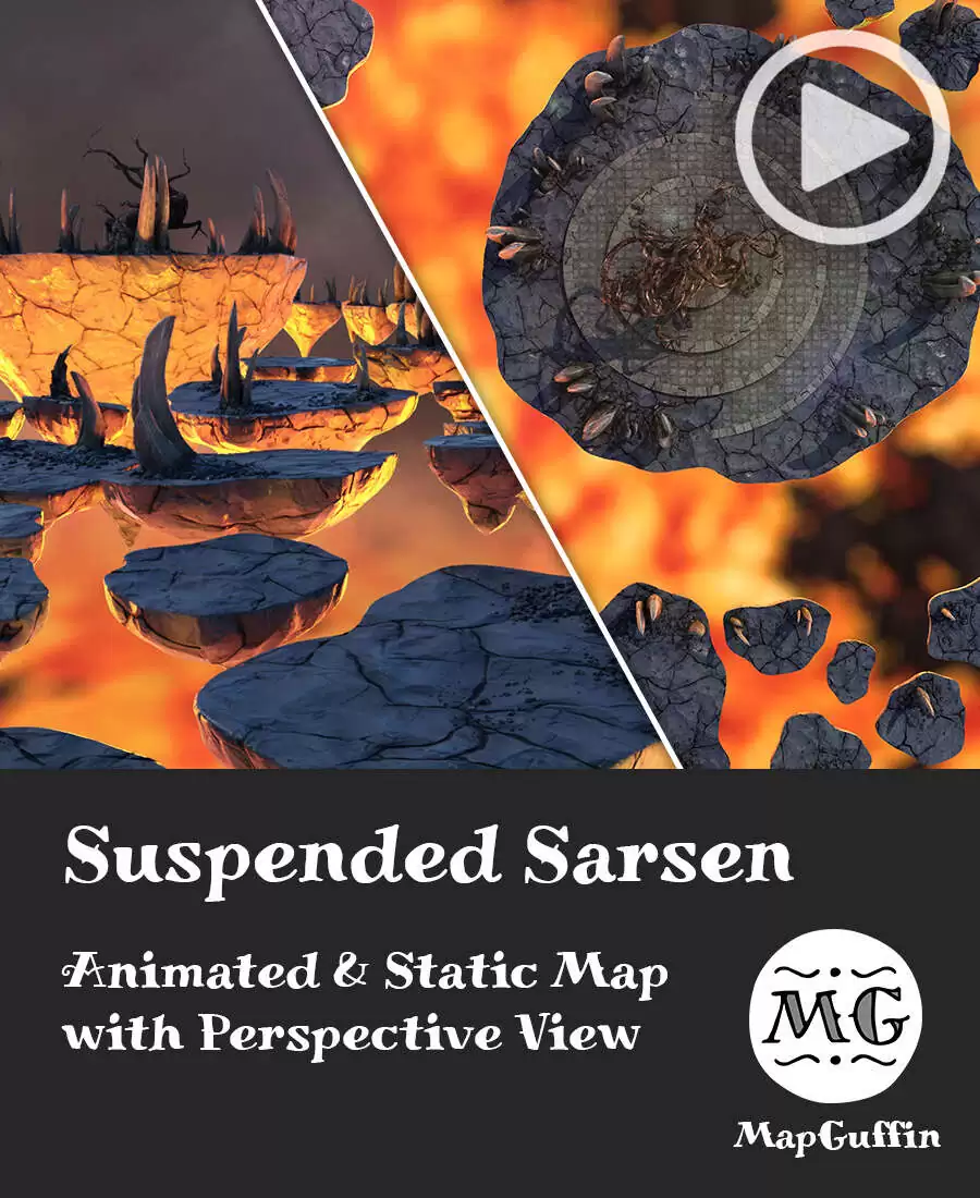 Suspended Sarsen - Lava - Animated & Static Map with Perspective Views ...