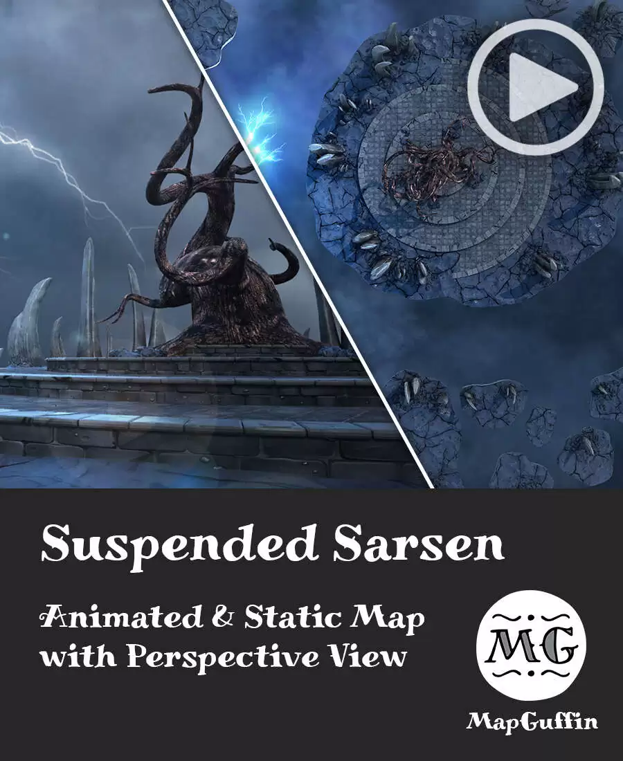 Suspended Sarsen - Storm - Animated & Static Map with Perspective Views ...