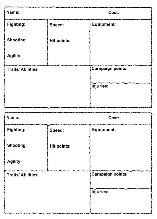 Planet 28 character sheets - Mammoth Miniatures | DriveThruRPG