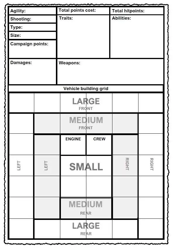 Planet 28 vehicle character sheets - Mammoth Miniatures | DriveThruRPG