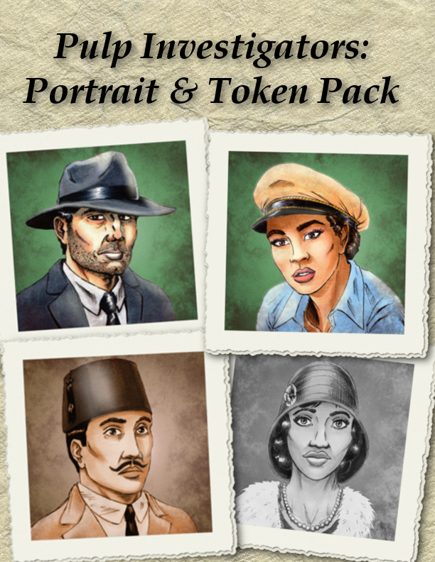 Pulp Investigators: Portrait and Token Pack - Colin Richards Art ...