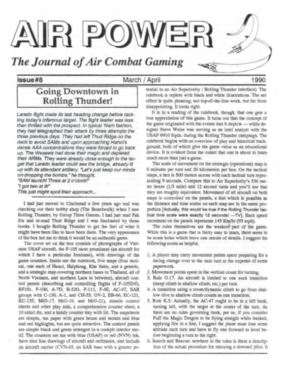 AP Journal of Air Combat Gaming #08 - Airpower Publications J.D ...
