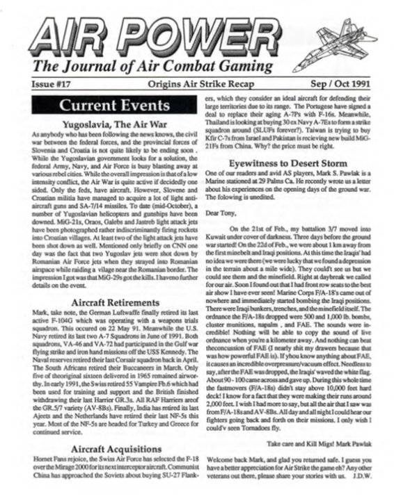 AP Journal of Air Combat Gaming #17 - Airpower Publications J.D ...