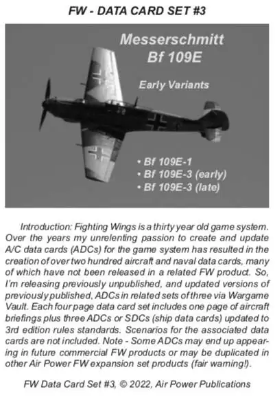 Fighting Wings ADC set #3, Early Bf 109E - Airpower Publications J.D ...