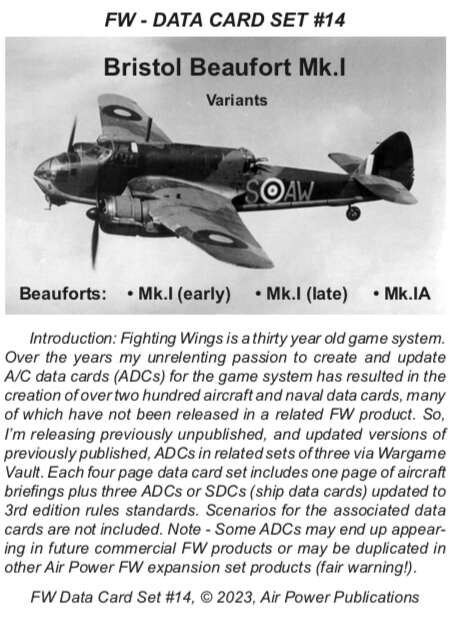 Fighting Wings ADC set #14, Beaufort Mk.I variants - Airpower ...