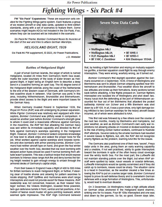Fighting Wings Expansion - Six Pack #4 - Airpower Publications J.D ...