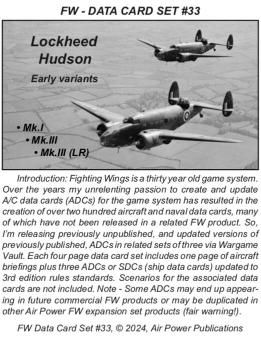 Fighting Wings ADC set #33, Early Hudson variants - Airpower ...