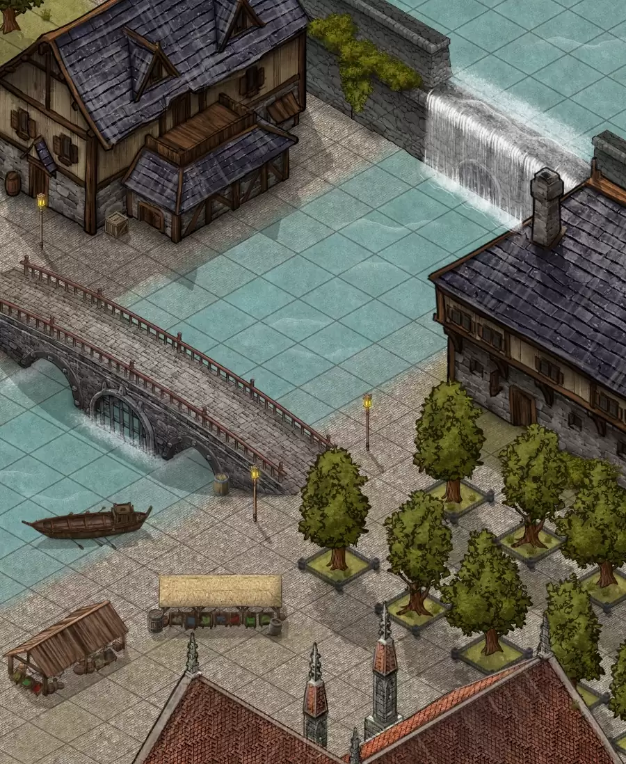 Free Canal Town Map - Status Effect Games LLC | DriveThruRPG