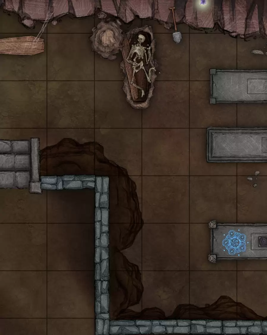 Free Crypt Battle Map with grid - Status Effect Games LLC | DriveThruRPG