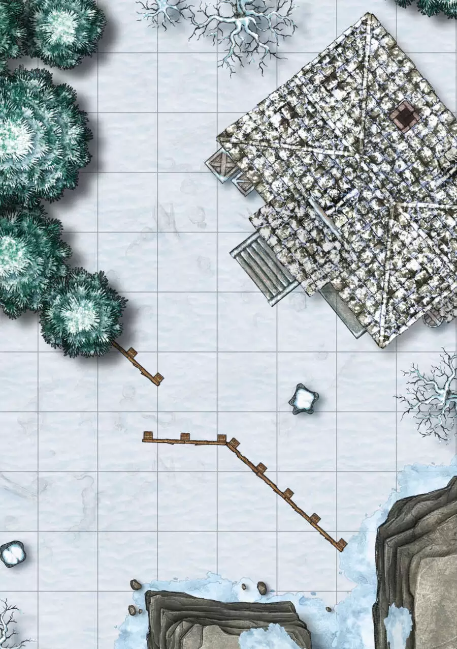 Free Snowy Cabin Map - Status Effect Games LLC | DriveThruRPG