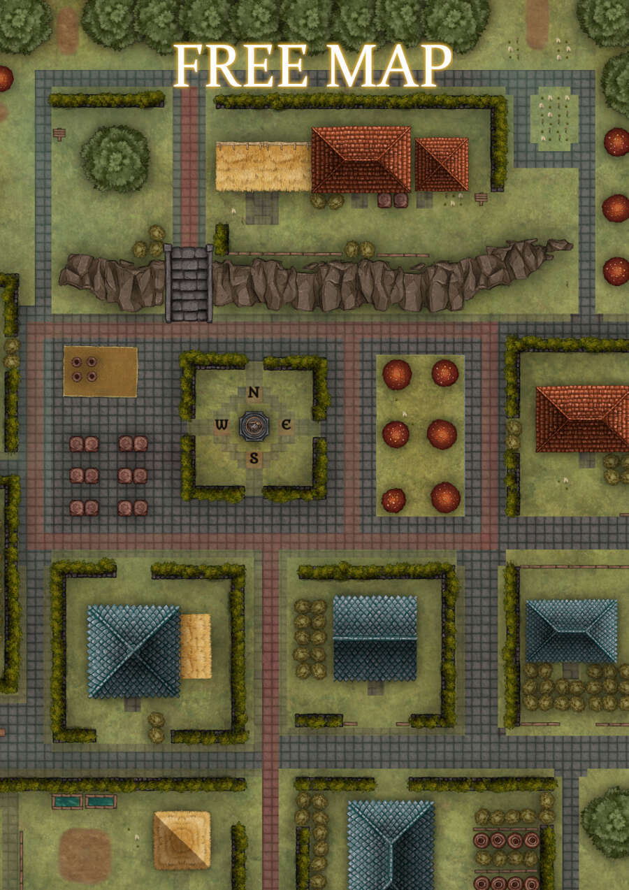 Free Map - K Village parody - Status Effect Games LLC | DriveThruRPG