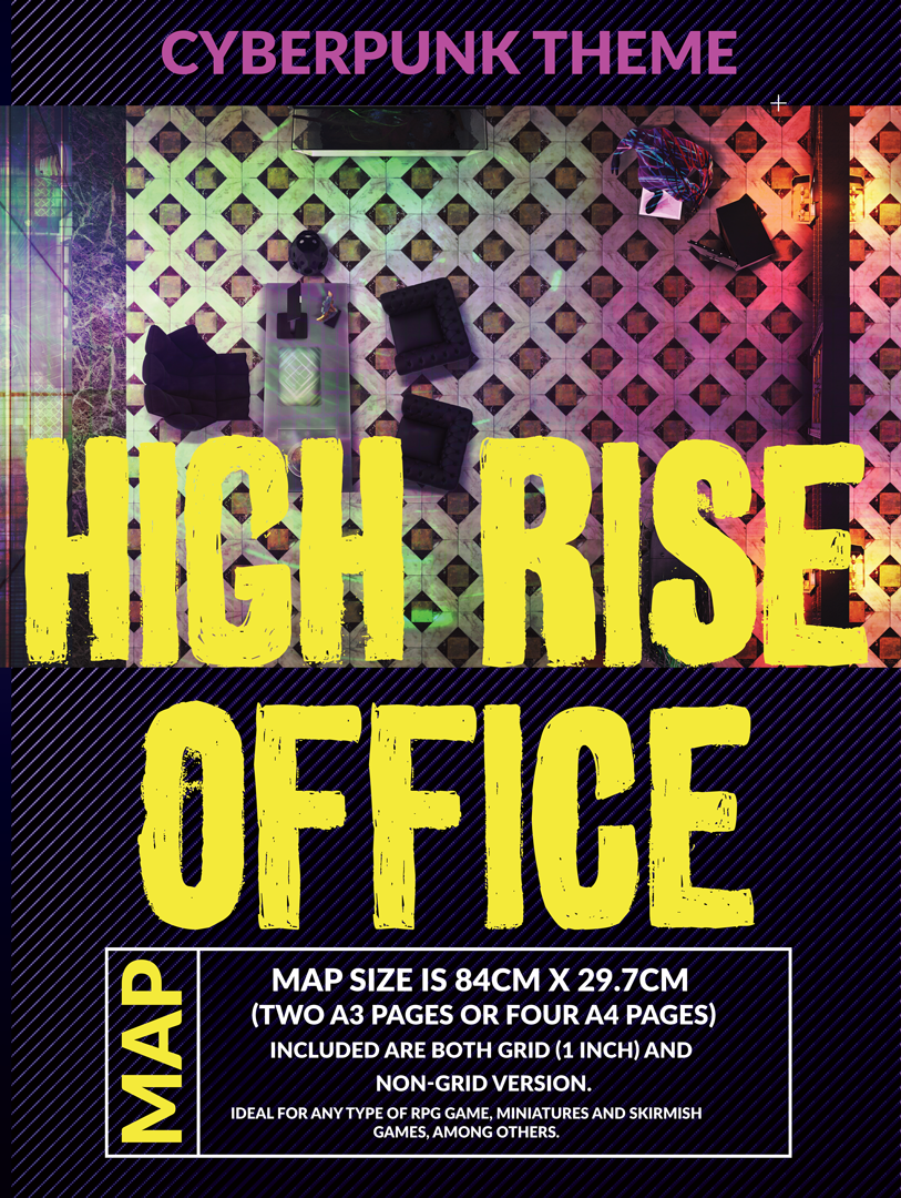 Cyberpunk High Rise Office - Battlemap for RPG and Minis - Lion Banner ...