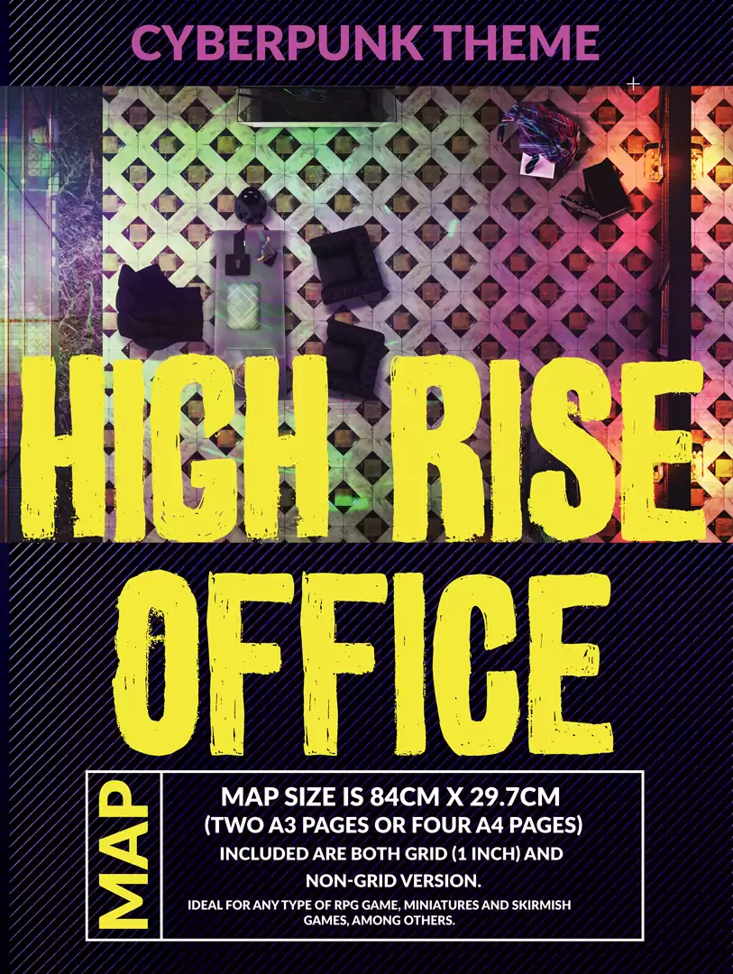 Cyberpunk High Rise Office - Battlemap for RPG and Minis - Lion Banner ...