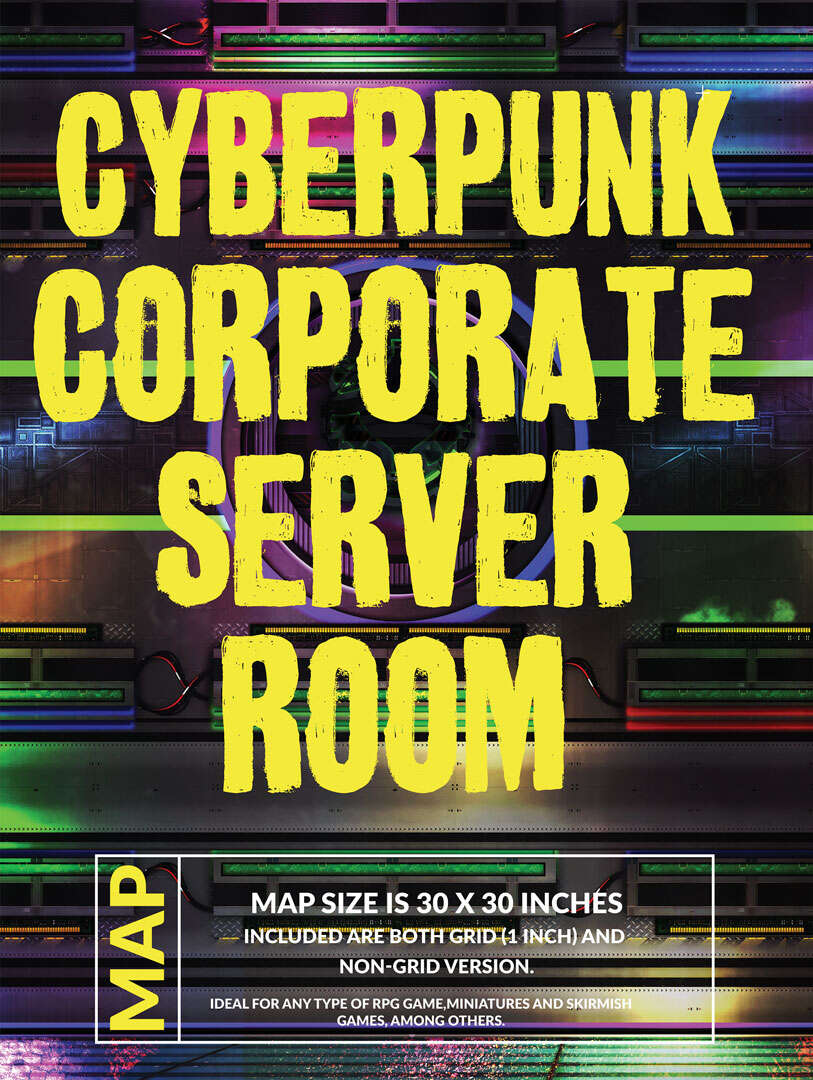 Cyberpunk Corporate Server Room - 2 Variations - Lion Banner Games ...