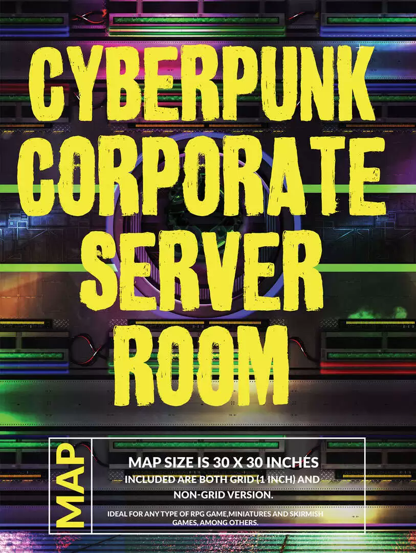 Cyberpunk Corporate Server Room - 2 Variations - Lion Banner Games ...