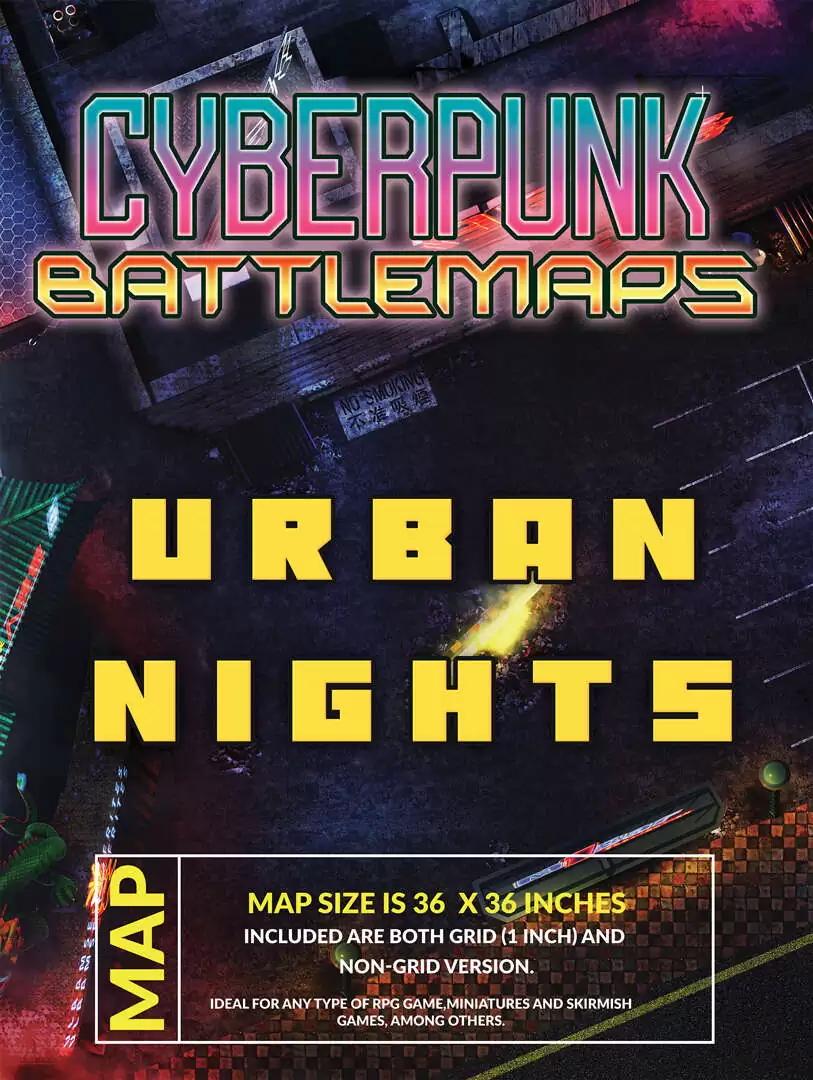 Cyberpunk - Urban Nights - Battlemap - Lion Banner Games | DriveThruRPG