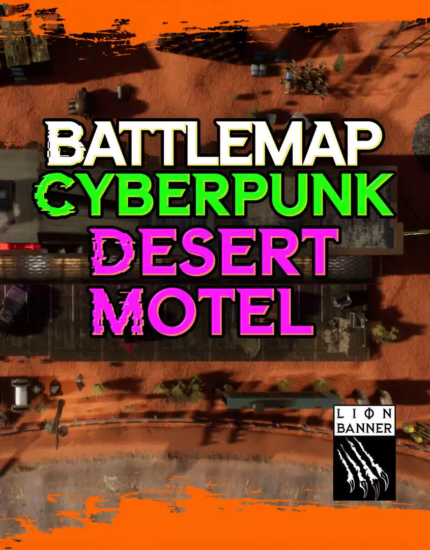 Cyberpunk Desert Motel Battlemap - Lion Banner Games | DriveThruRPG