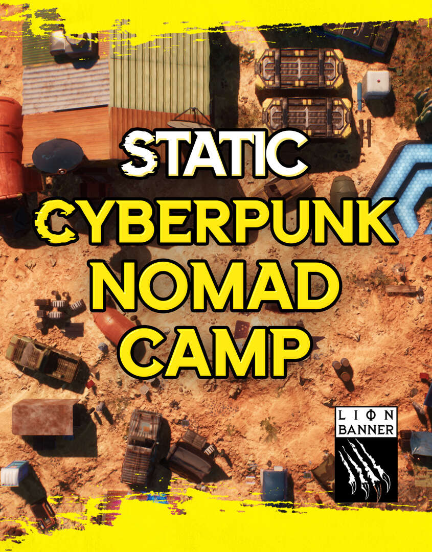 Cyberpunk Nomad Camp - Lion Banner Games | DriveThruRPG