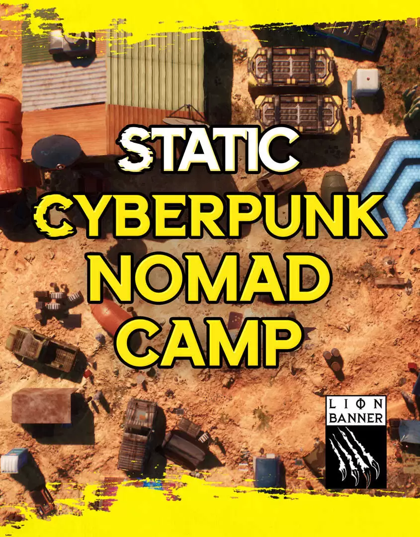 Cyberpunk Nomad Camp - Lion Banner Games | DriveThruRPG