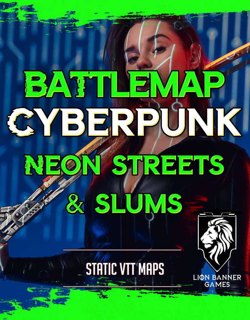 Cyberpunk Neon Streets & Slums Static Bundle [BUNDLE] - Lion Banner Games | DriveThruRPG