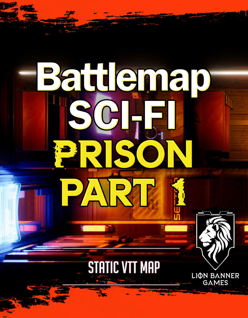 Sci-Fi Prison - Part 1 : Cellblock Static Battlemap - Lion Banner Games ...