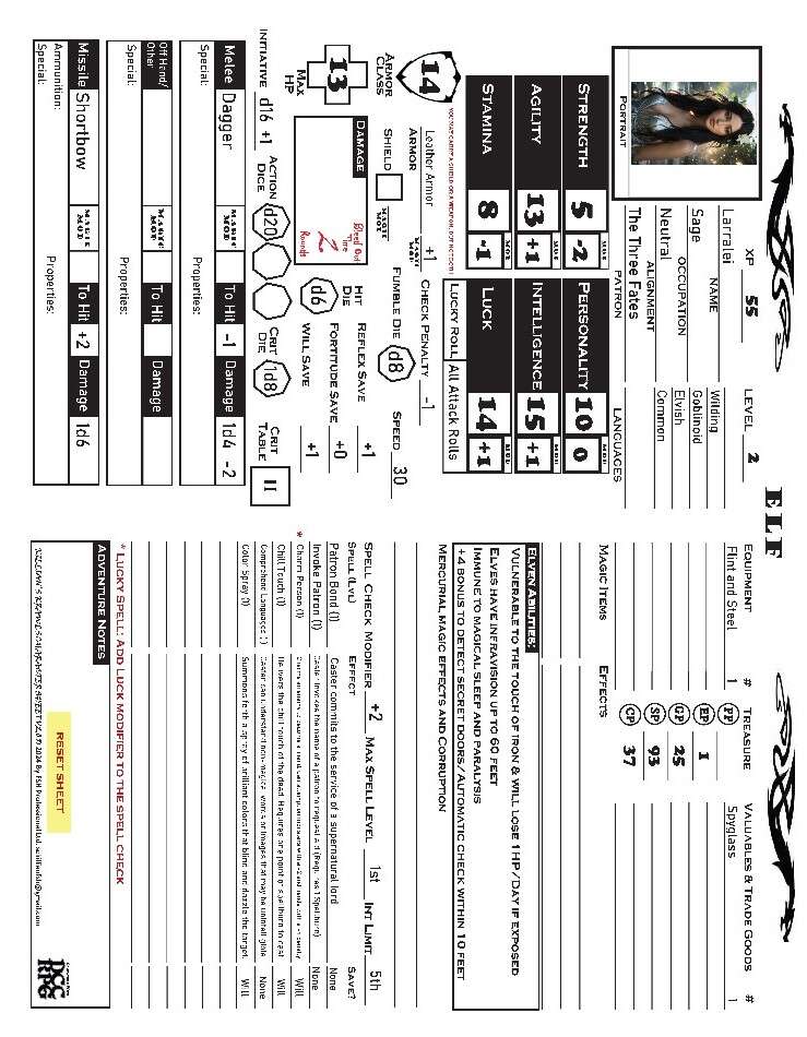 Killian's Krawls Dungeon Crawl Classics Compatible Auto-Calculating ...