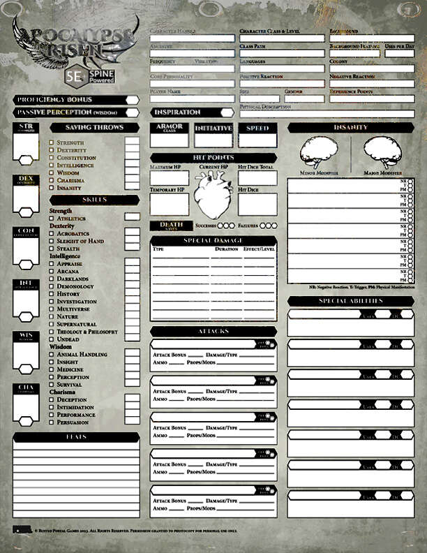 AtR 5E +SPINE Powered Character Sheet Form FILLABLE 3 Page - Rusted ...