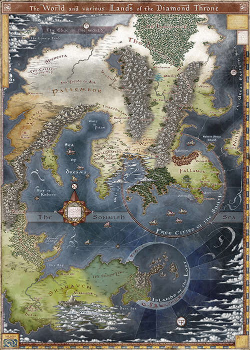 Monte Cook's Diamond Throne: World Map - Here Be Dragons Games | Here ...