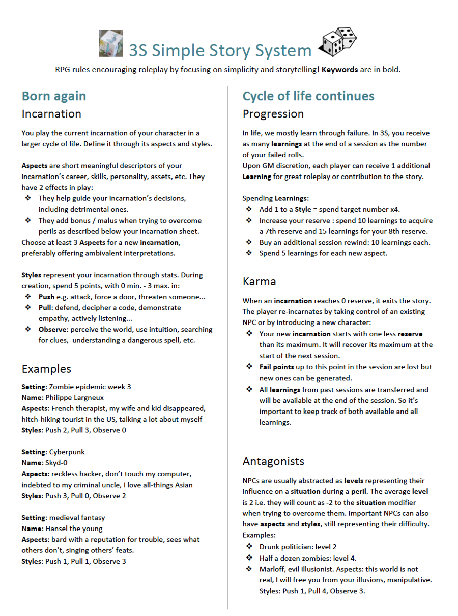 3S - Simple Story System - Tibo Geenen | DriveThruRPG