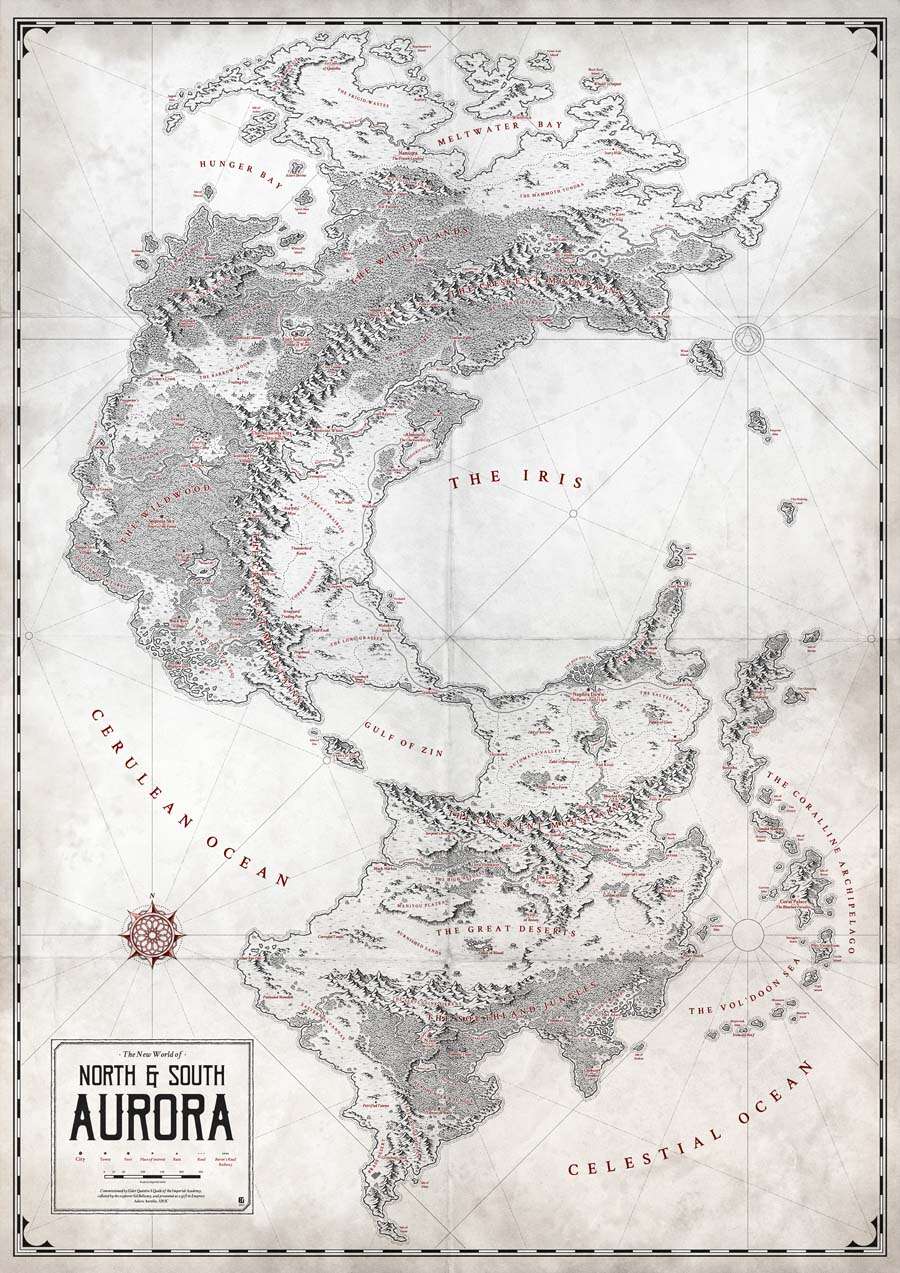 Vermilium World Map, Black and White - White Witch Games | DriveThruRPG