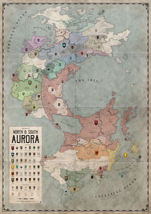 Vermilium World Map, Political - White Witch Games | DriveThruRPG