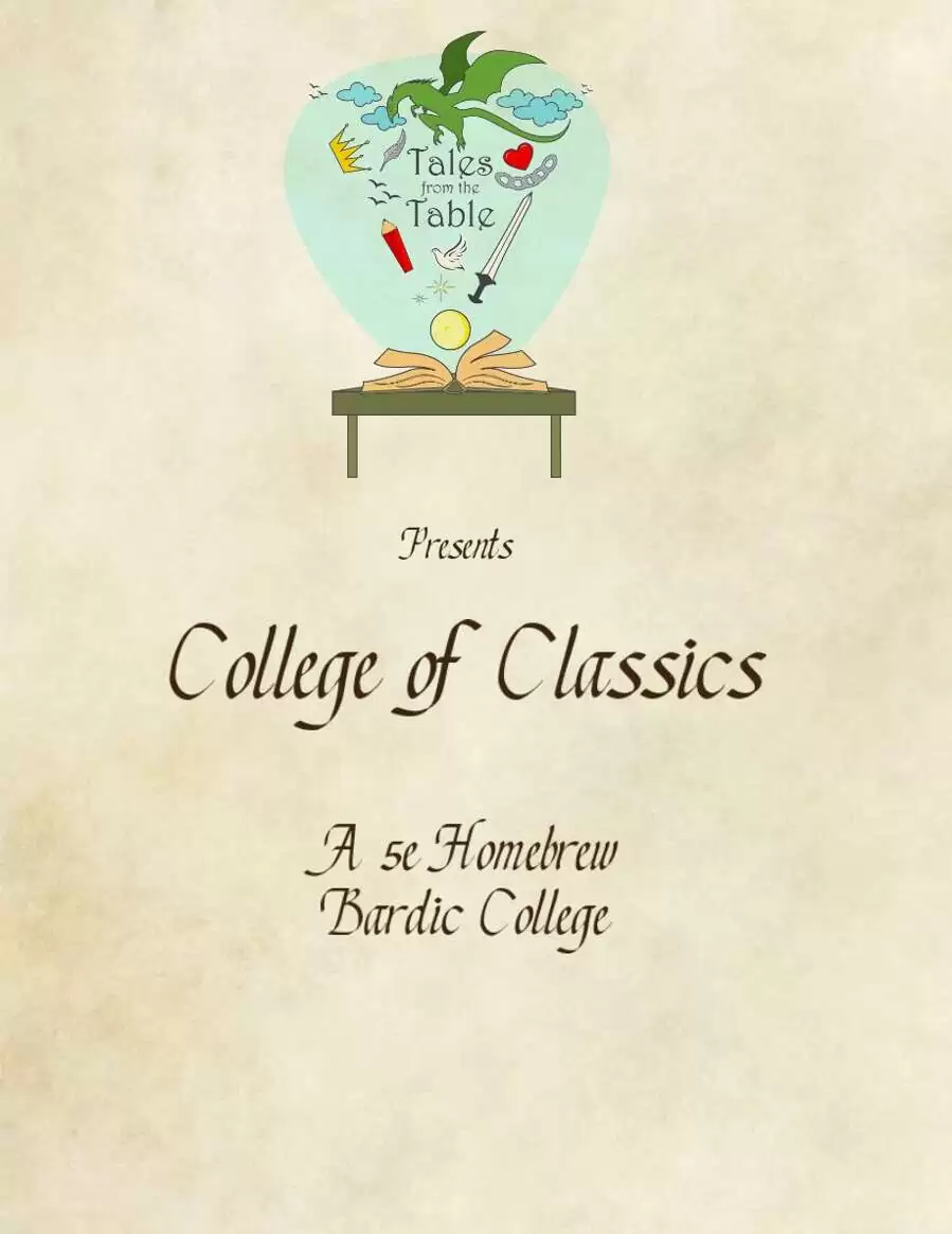 College of Classics - Bard Subclass - Tales from the Table | DriveThruRPG